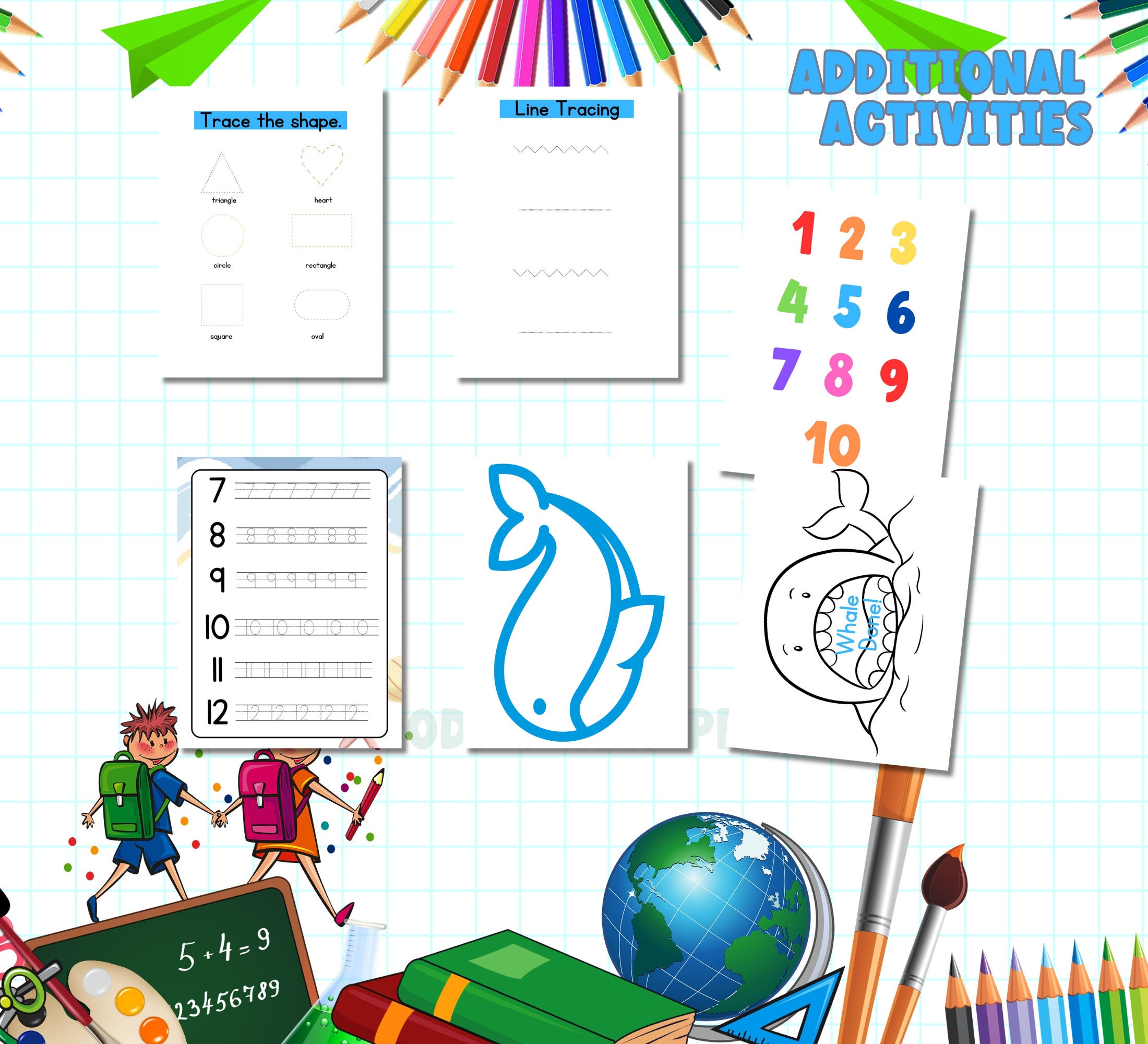 Jonah and the Whale Activity Book: Bible Math & Coloring Pages (PDF) - Etsy