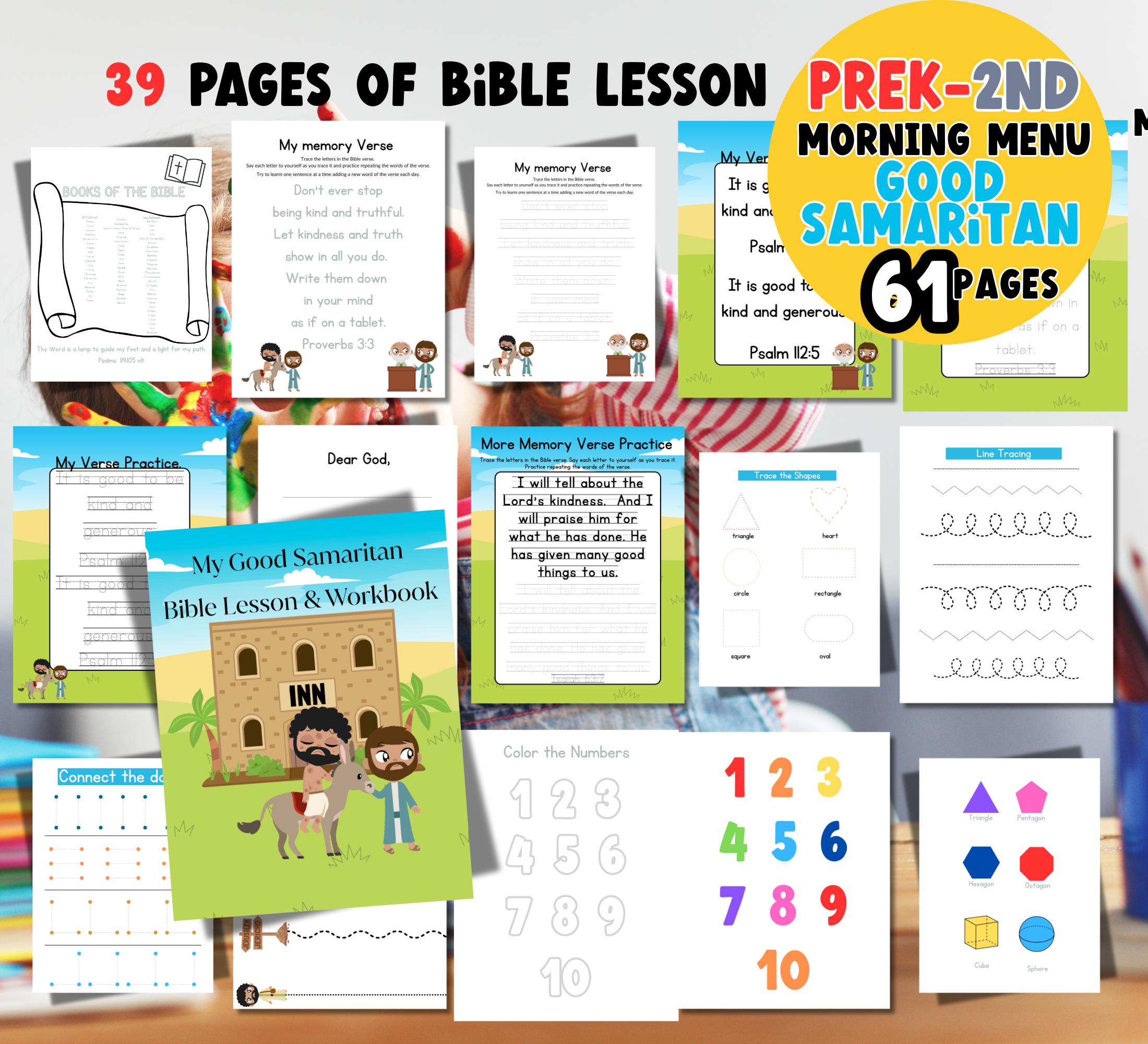 Preschool Bible Lesson Morning Menu: Christian Homeschool Activity (PDF ...