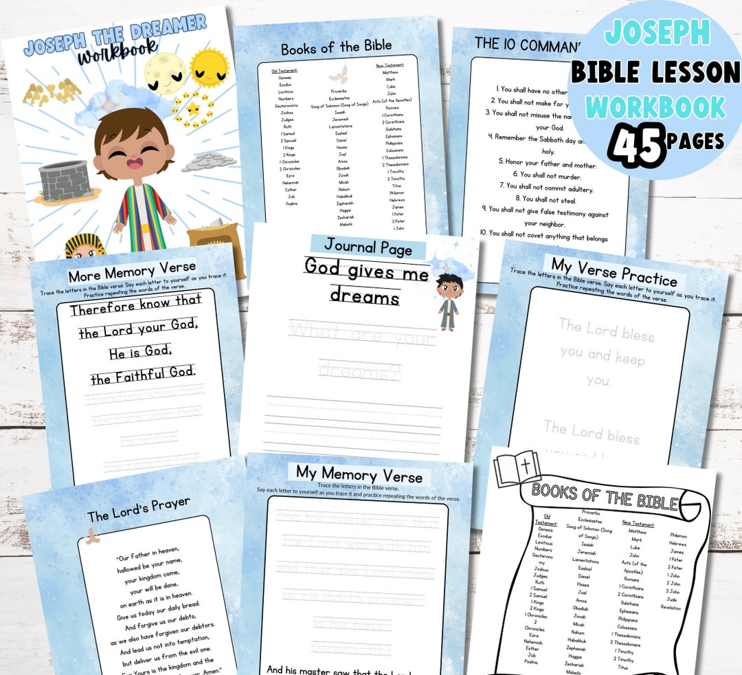 Joseph the Dreamer Bible Lesson Workbook | Joseph the Dreamer Craft ...