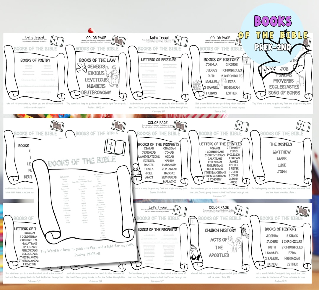 Books of the Bible Workbook | Books of the Bible Tracing Pages ...