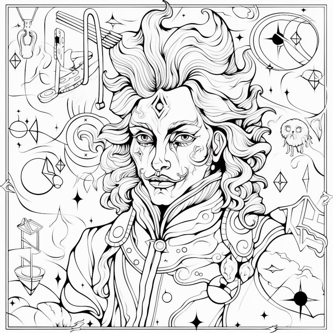 The Fool Tarot Coloring Page - Etsy