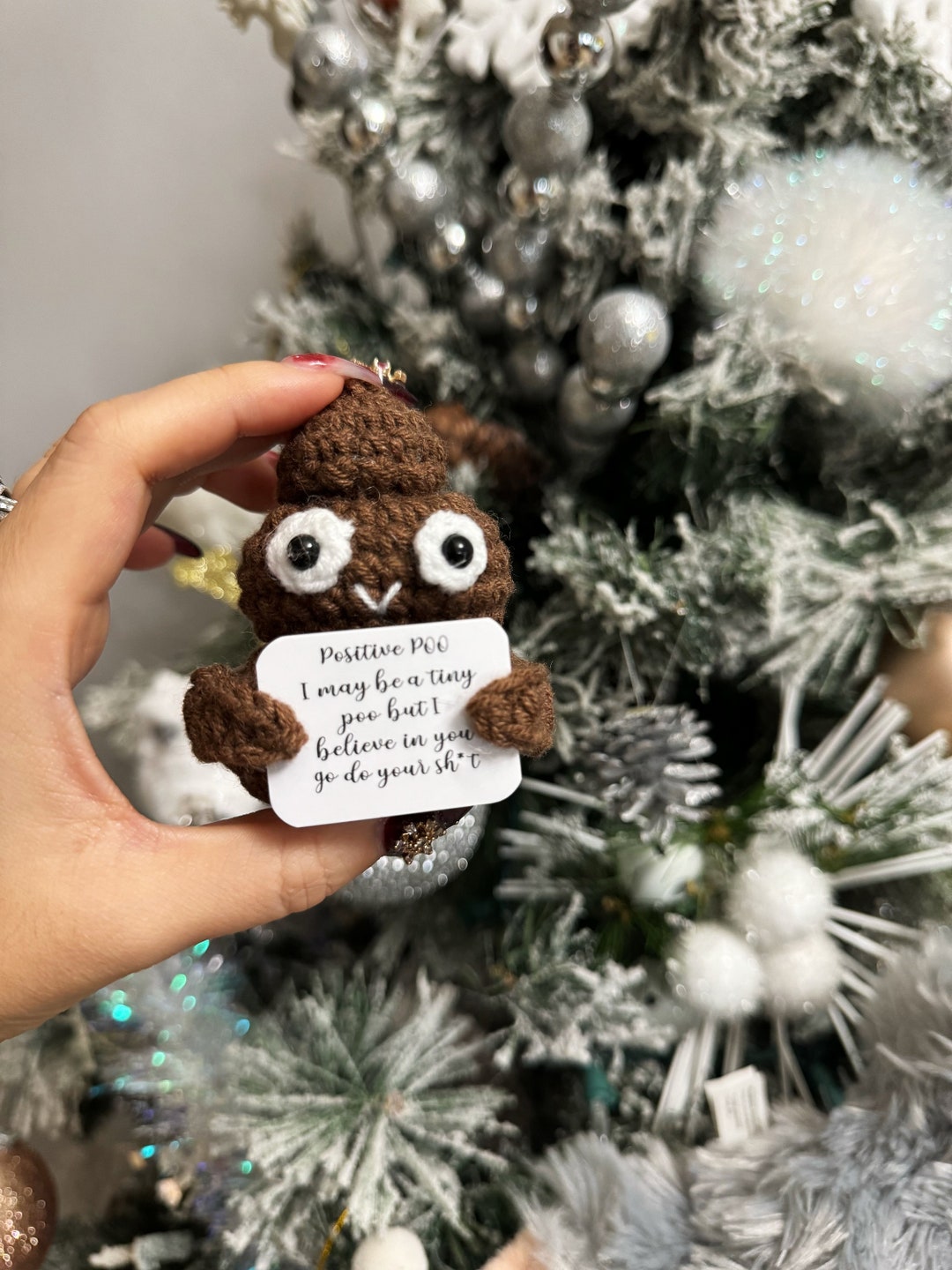 Emotional Support Poo,crochet,positive Pickle,caring Gift, Friend ...