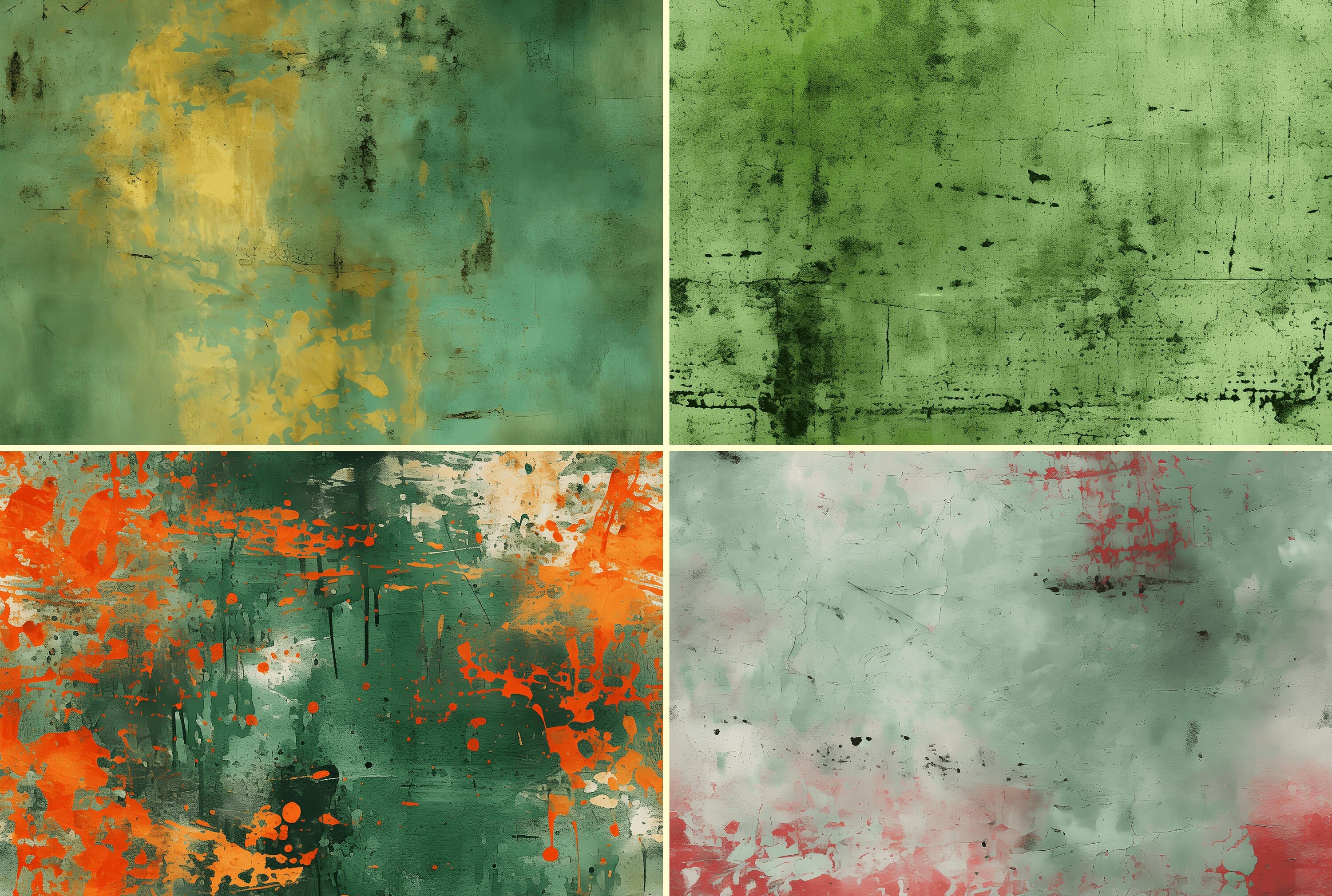 24 Distressed Green Dollhouse Wallpaper Printable Wallpaper - Etsy