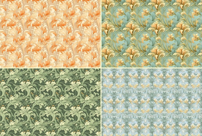 Muted Hues Dollhouse Wallpaper: 24 Floral Designs (digital Download) - Etsy