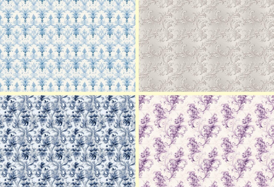 Trellis Dollhouse Wallpaper: 24 Classic Lattice Miniature Designs 1-12 ...