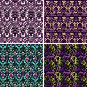 Damask Dollhouse Wallpaper: 24 Miniature Designs (printable PDF) - Etsy