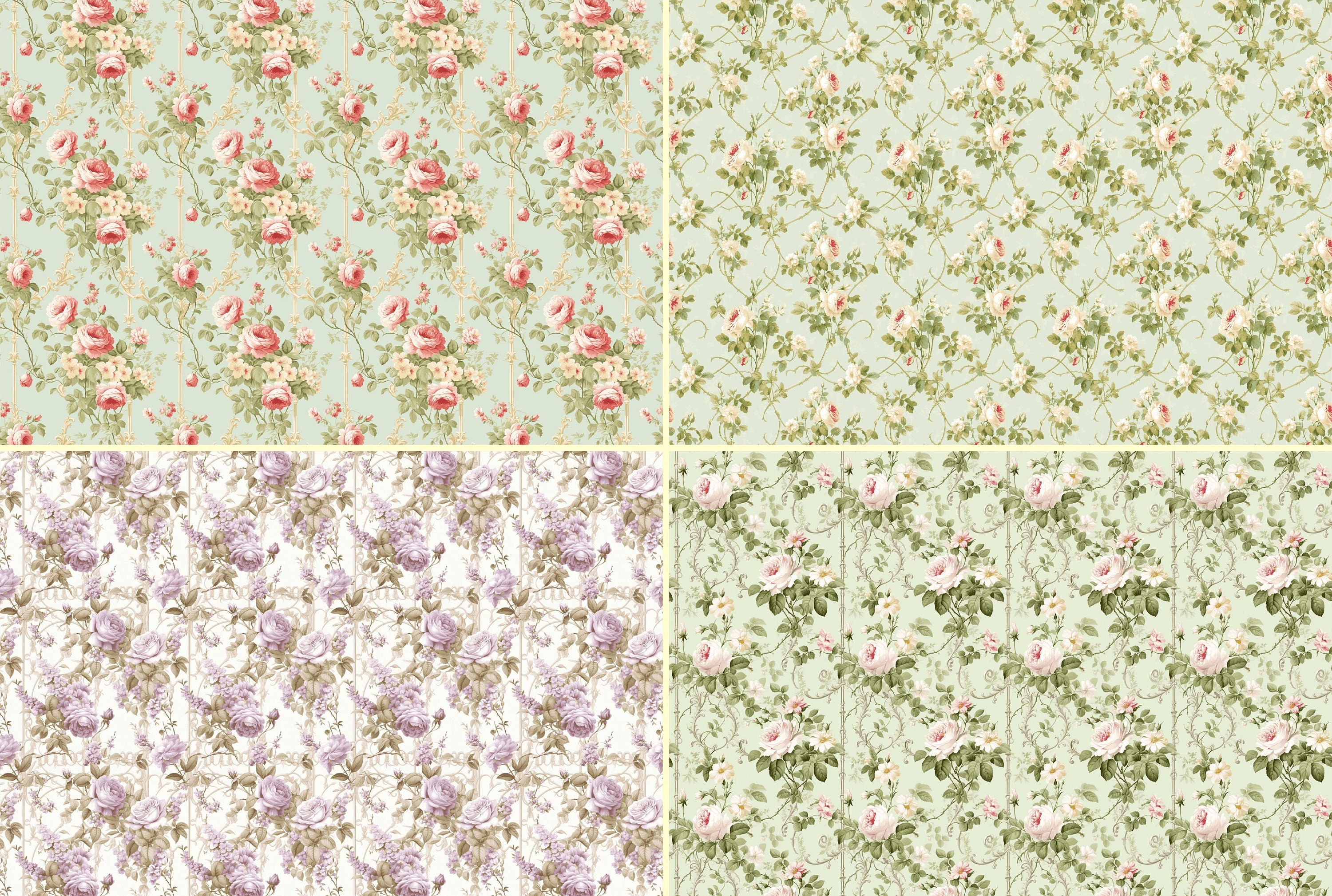 24 Rose Trellis Dollhouse Wallpaper, Printable Wallpaper Download ...