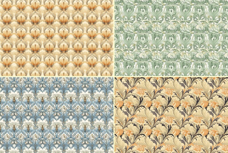 Muted Hues Dollhouse Wallpaper: 24 Floral Designs (digital Download) - Etsy