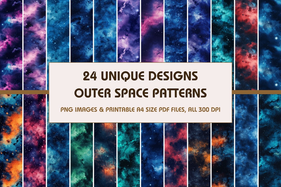 24 Outer Space Patterns Dollhouse Wallpaper, Printable Wallpaper ...
