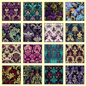 Damask Dollhouse Wallpaper: 24 Miniature Designs (printable PDF) - Etsy