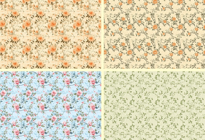 22 Roses and Vines Dollhouse Wallpaper, Printable Wallpaper Download ...