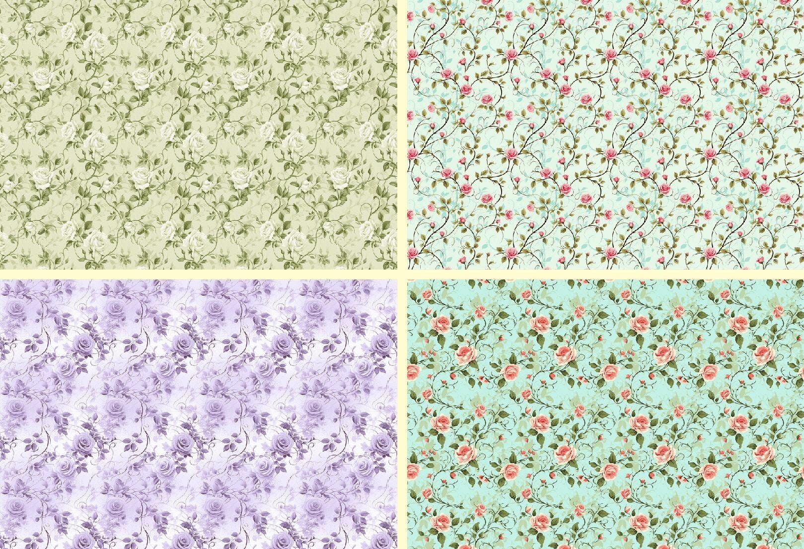 22 Roses and Vines Dollhouse Wallpaper, Printable Wallpaper Download ...