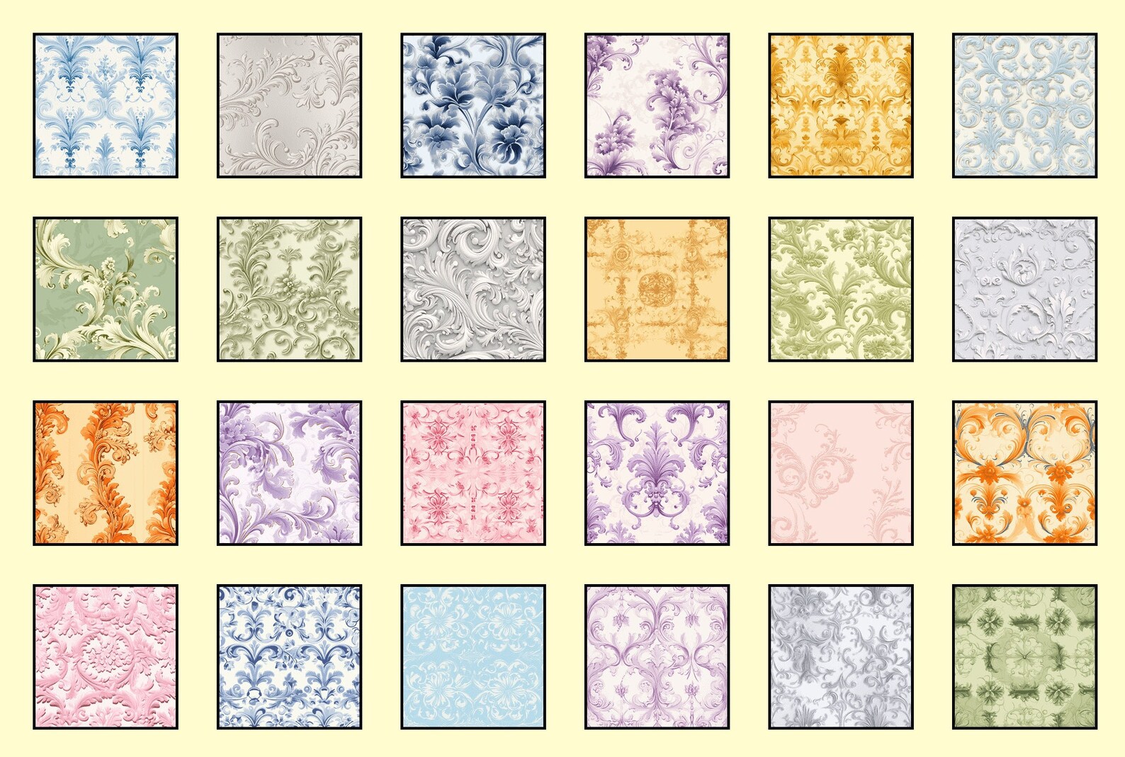Trellis Dollhouse Wallpaper: 24 Classic Lattice Miniature Designs 1-12 ...