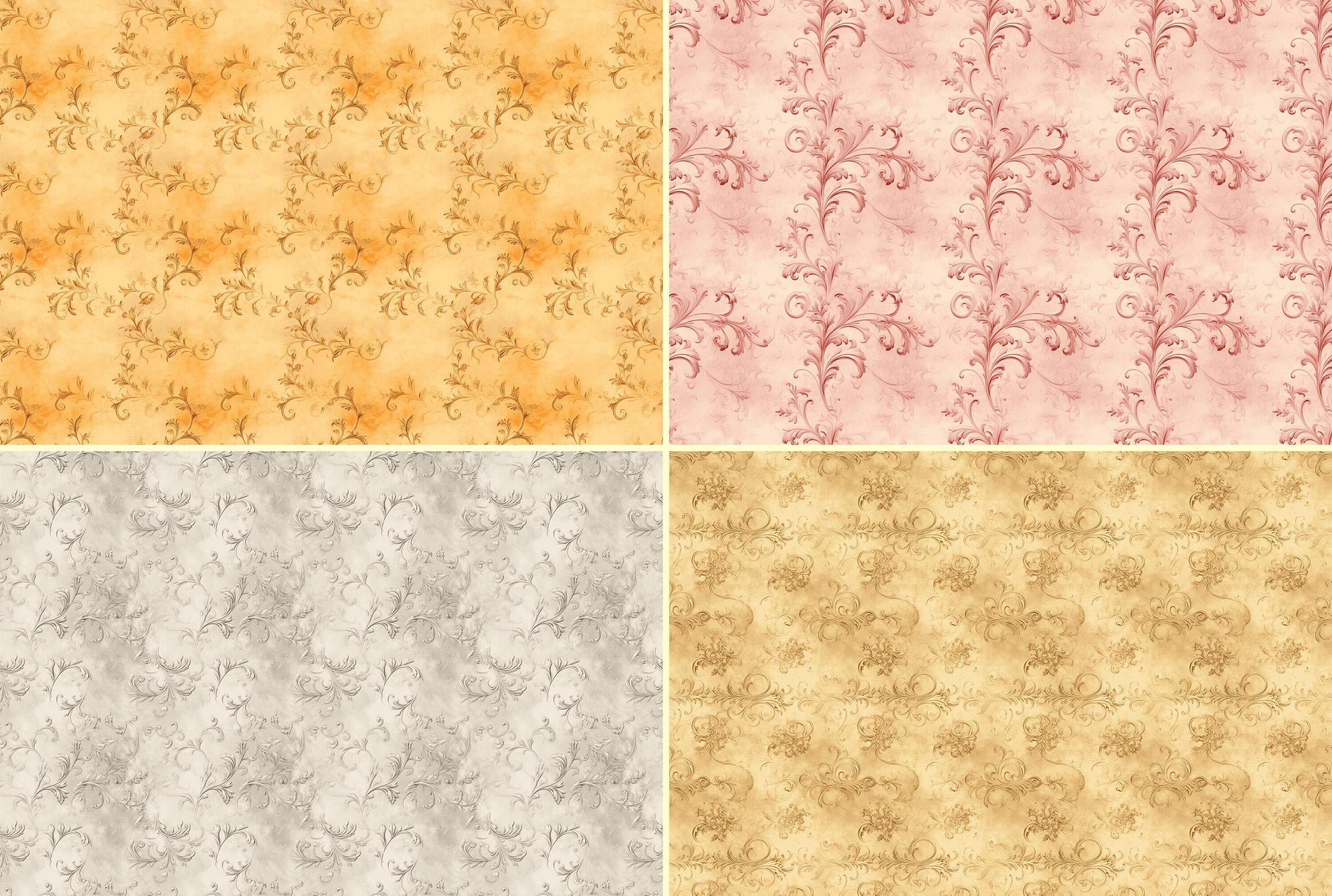 24 Scrollwork Motifs Dollhouse Wallpaper, Printable Wallpaper Download ...