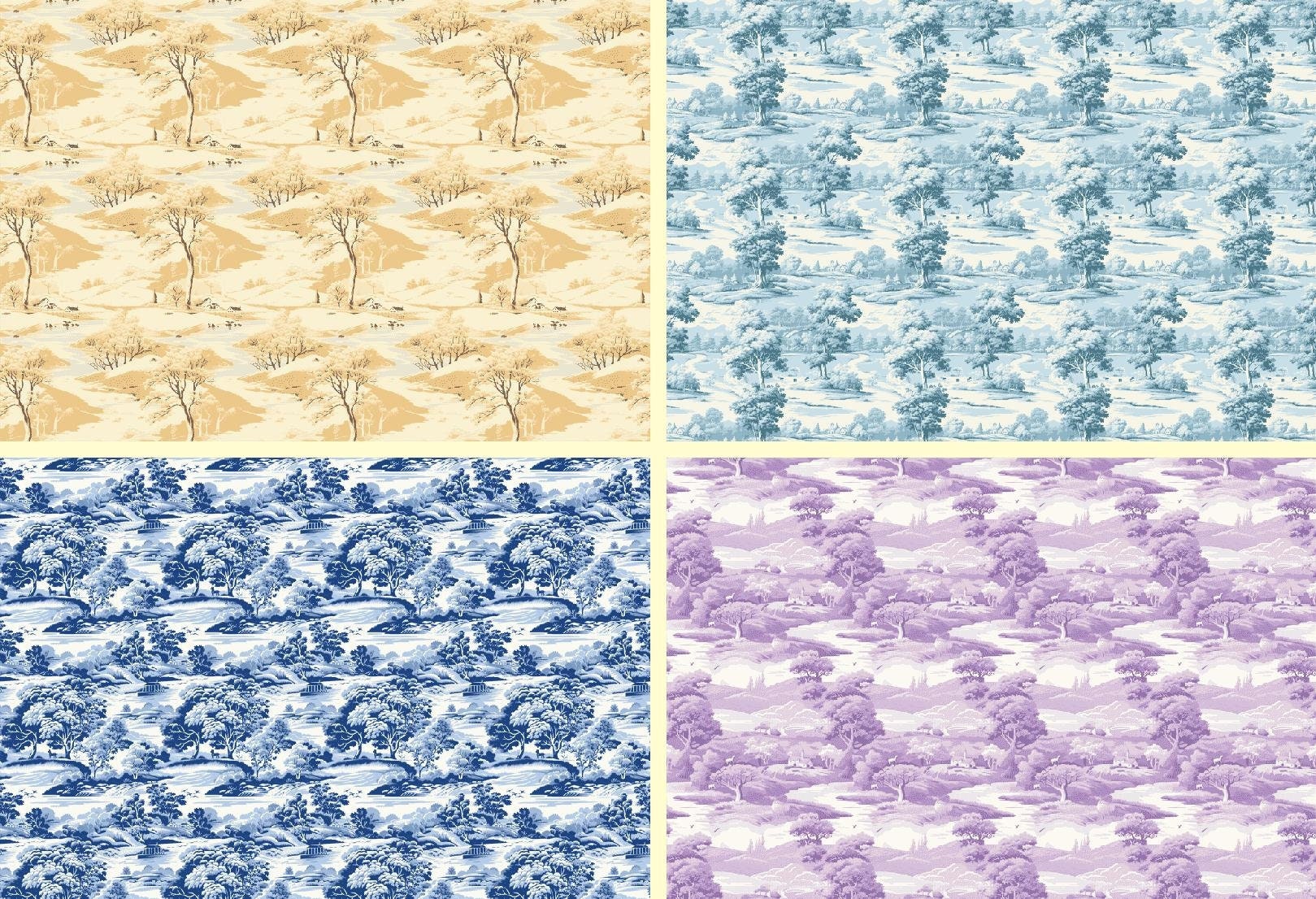 Pastoral Scenes Dollhouse Wallpaper: 30 Printable Miniature Designs ...