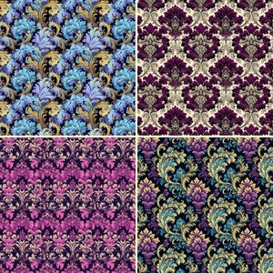 Damask Dollhouse Wallpaper: 24 Miniature Designs (printable PDF) - Etsy