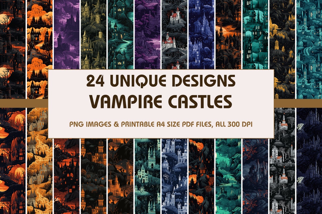 Vampire Castle Dollhouse Wallpaper: 24 Miniature Designs (digital ...