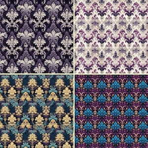 Damask Dollhouse Wallpaper: 24 Miniature Designs (printable PDF) - Etsy