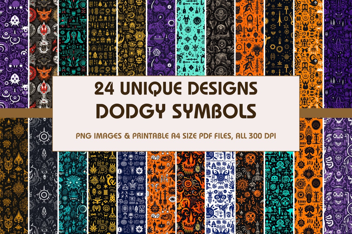 24 Dodgy Symbols Dollhouse Wallpaper Printable Wallpaper - Etsy