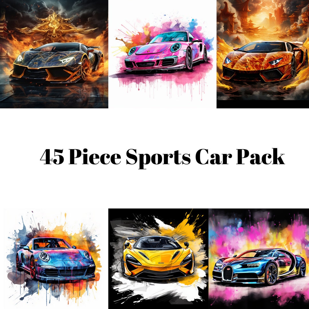 Watercolor Design Sports Car Pack Sport Carmeet Our Stunning Digital ...