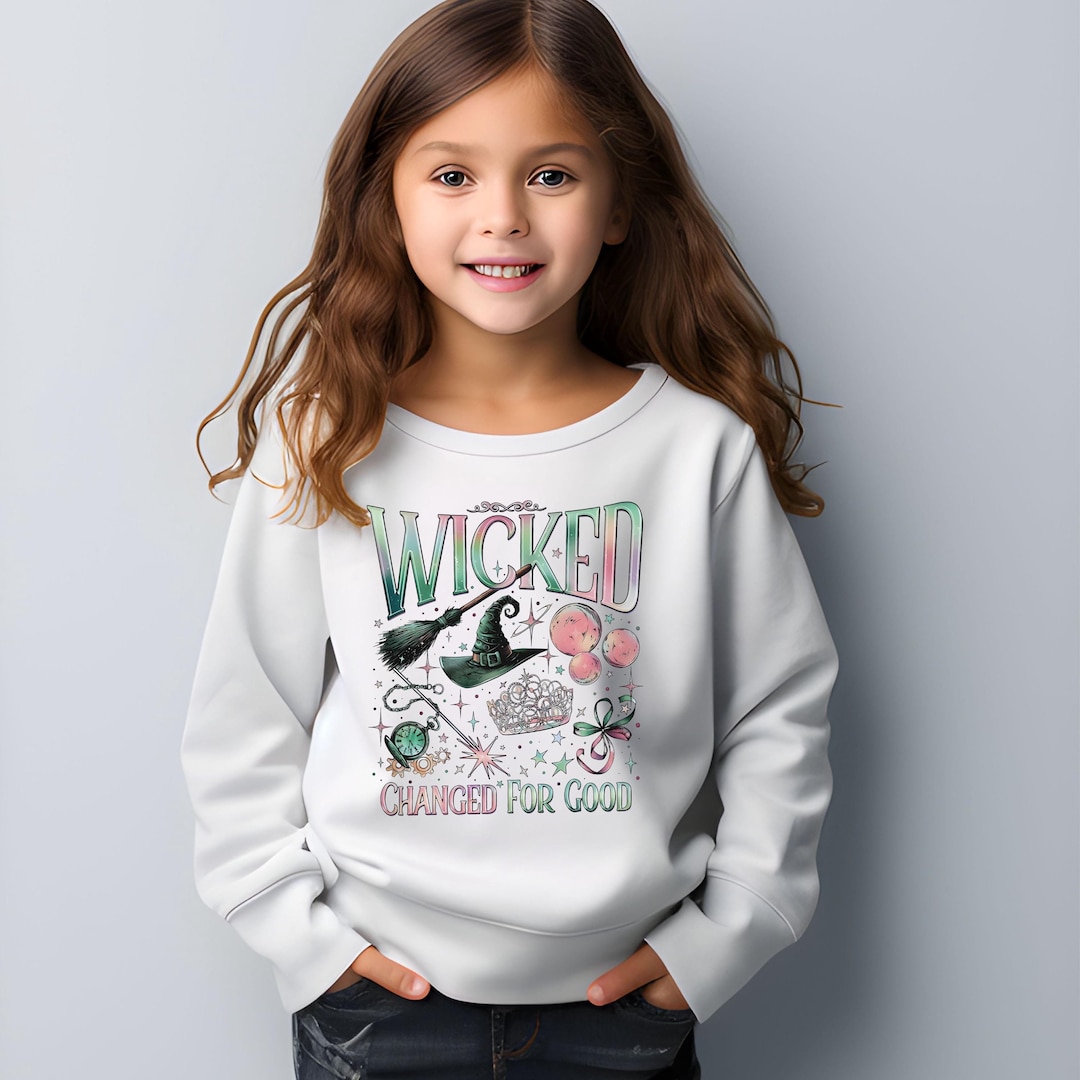 KIDS Wicked Icons Sweatshirt, Wicked Fan Gift, Changed for Good Shirt ...