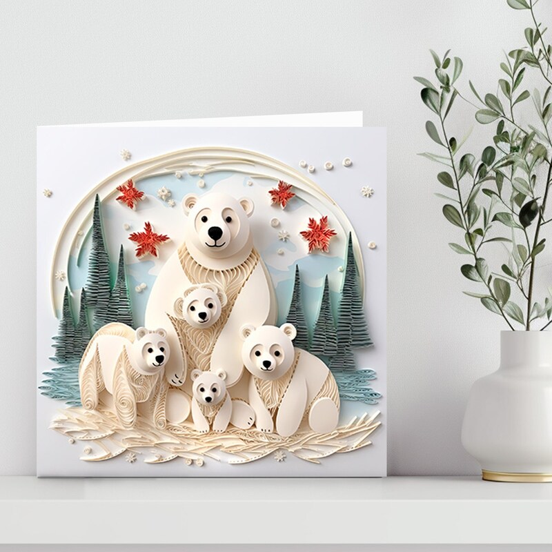 Polar Bear Card - Etsy