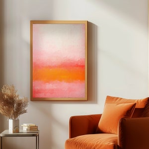 Mark Rothko Style Pink and Orange Abstract Print, Large Orange Wall Art ...