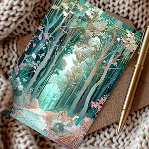 Enchanted Spring Forest Card, Path Through Blossoming Woods Card for ...