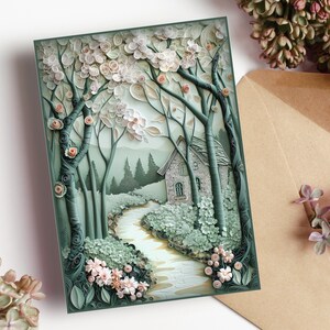 Personalized Nature-inspired Greeting Card Woodland Scene All-occasion ...