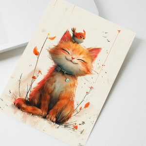 Customisable Ginger Cat Birthday Card Gift for Cat Parents or Cat ...