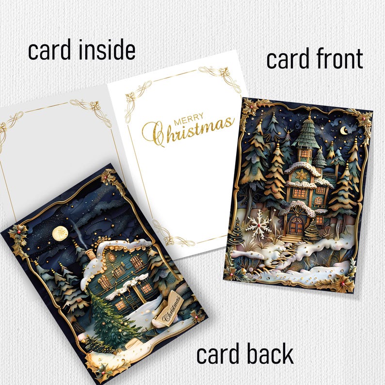 Personalised Christmas Winter Greetings Cards Xmas 2026 Gift, Magical ...