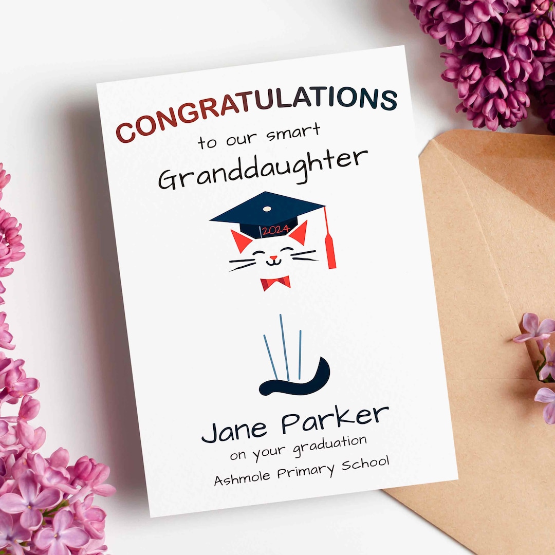 Personalised Granddaughter Graduation Card Congratulations on Your ...