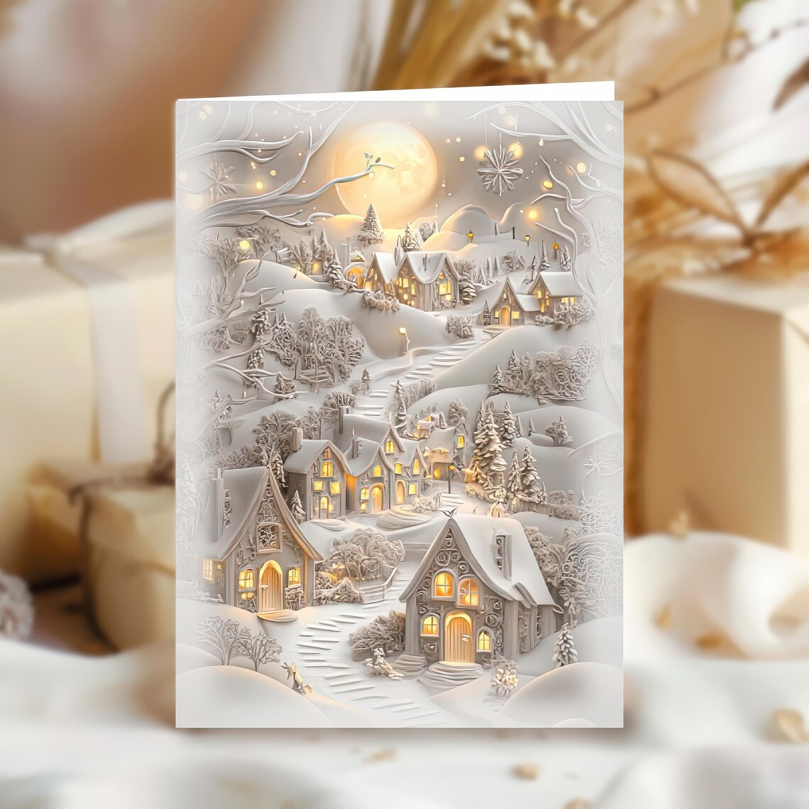 Unique Christmas 2025 Card, Illustrated Holiday Greetings, Original ...