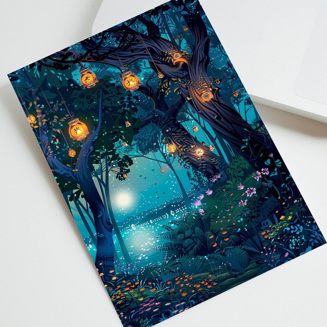 Moonlight Pond Card Birthday Invitation Gifts Girl Daughter Niece ...