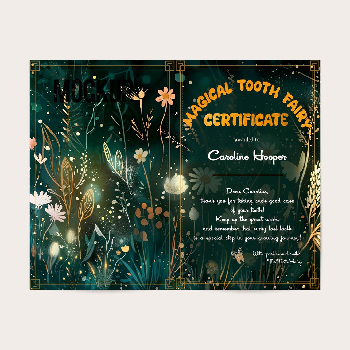 Tooth Fairy Certificate Letter Personalised Receipt, First Tooth Loss ...