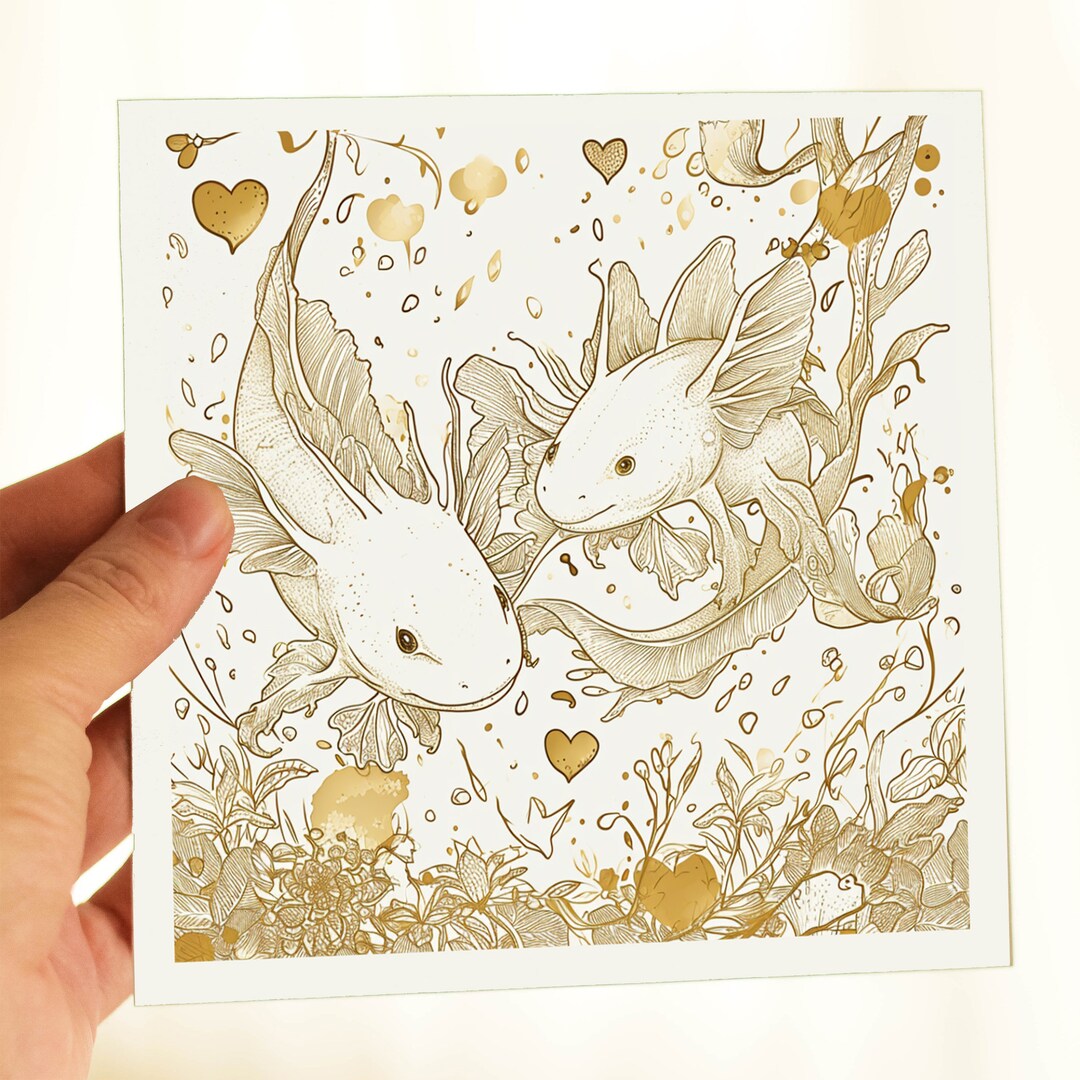 Axolotls Card, Personalised Birthday Card, Love to Girlfriend Boyfriend ...
