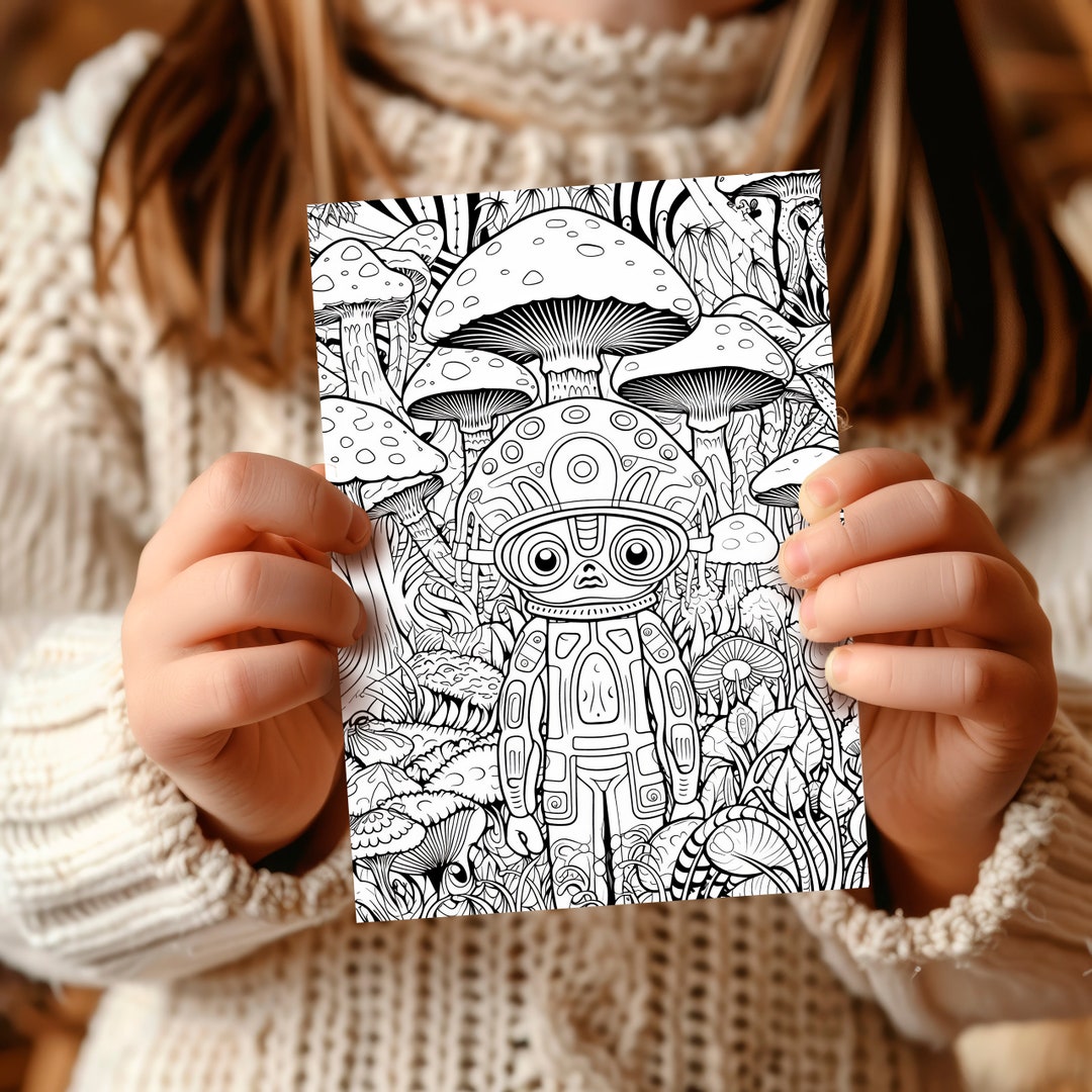 Personalised Coloring Alien Card, Colour Yourself Greeting Card, Kids ...
