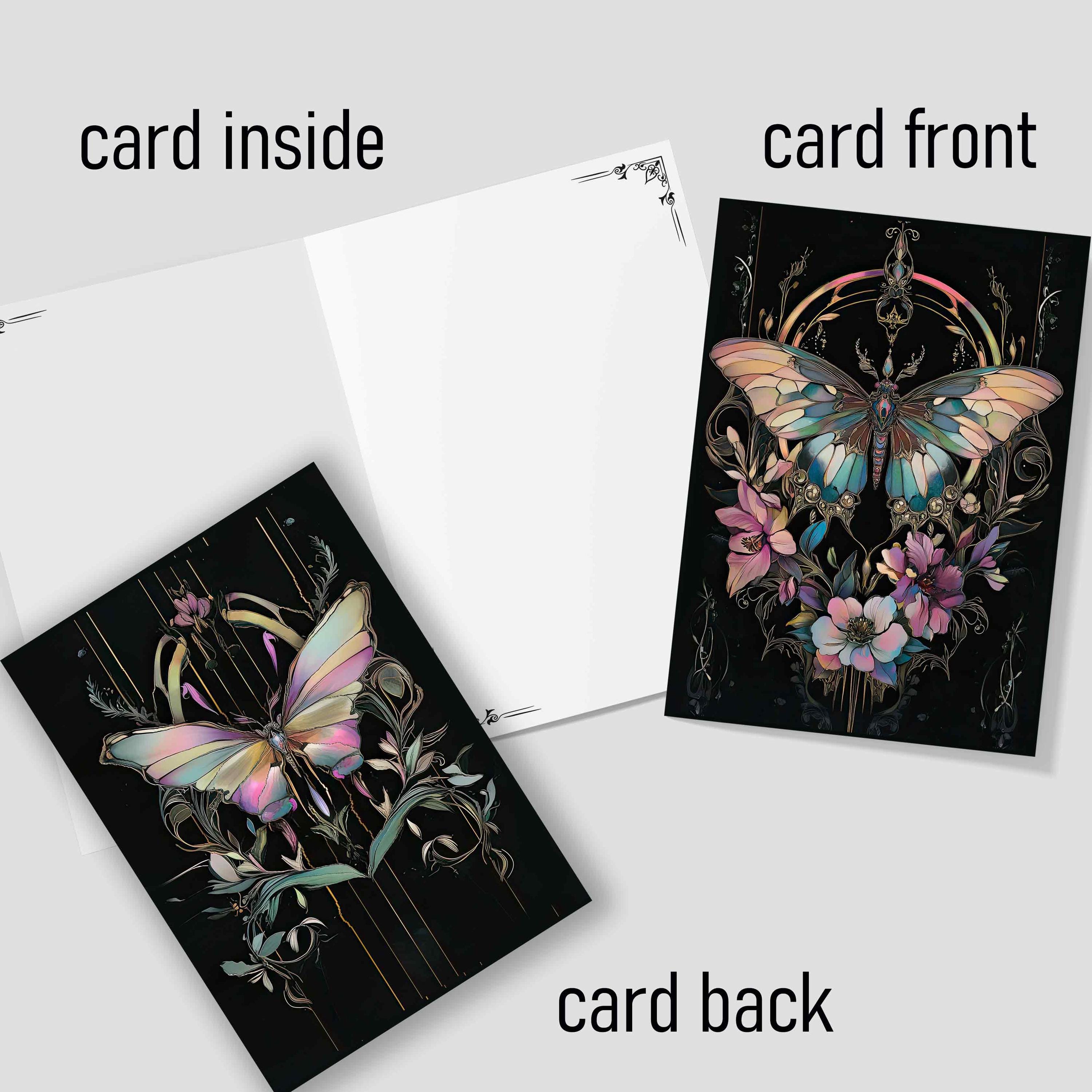 Customisable Celestial Moon Moth Tarot Card Goth Goblincore Whimsigoth ...