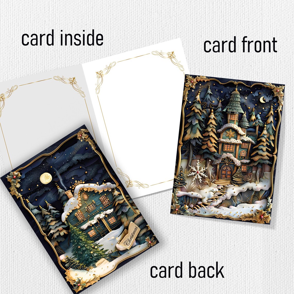Personalised Christmas Winter Greetings Cards Xmas 2025 Gift, Magical ...