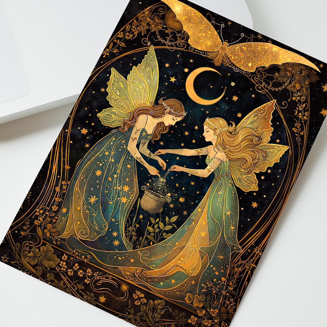 Fairies Making Potion Illustrated Greeting Card Fairy Lovers, Perfect ...