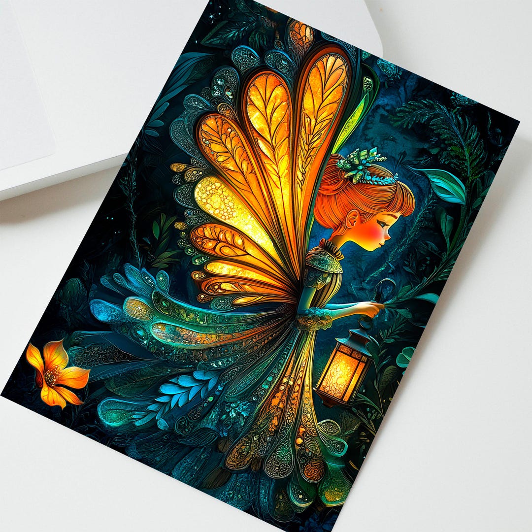 Personalized Fairy Card Magical Greeting Birthday Fantasy Card for Kids ...