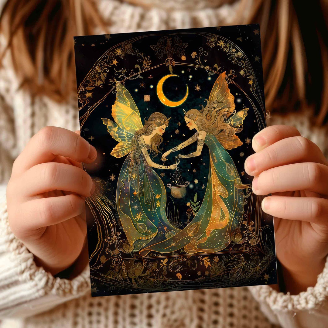 Fairies Making Potion Illustrated Greeting Card Fairy Lovers, Perfect ...
