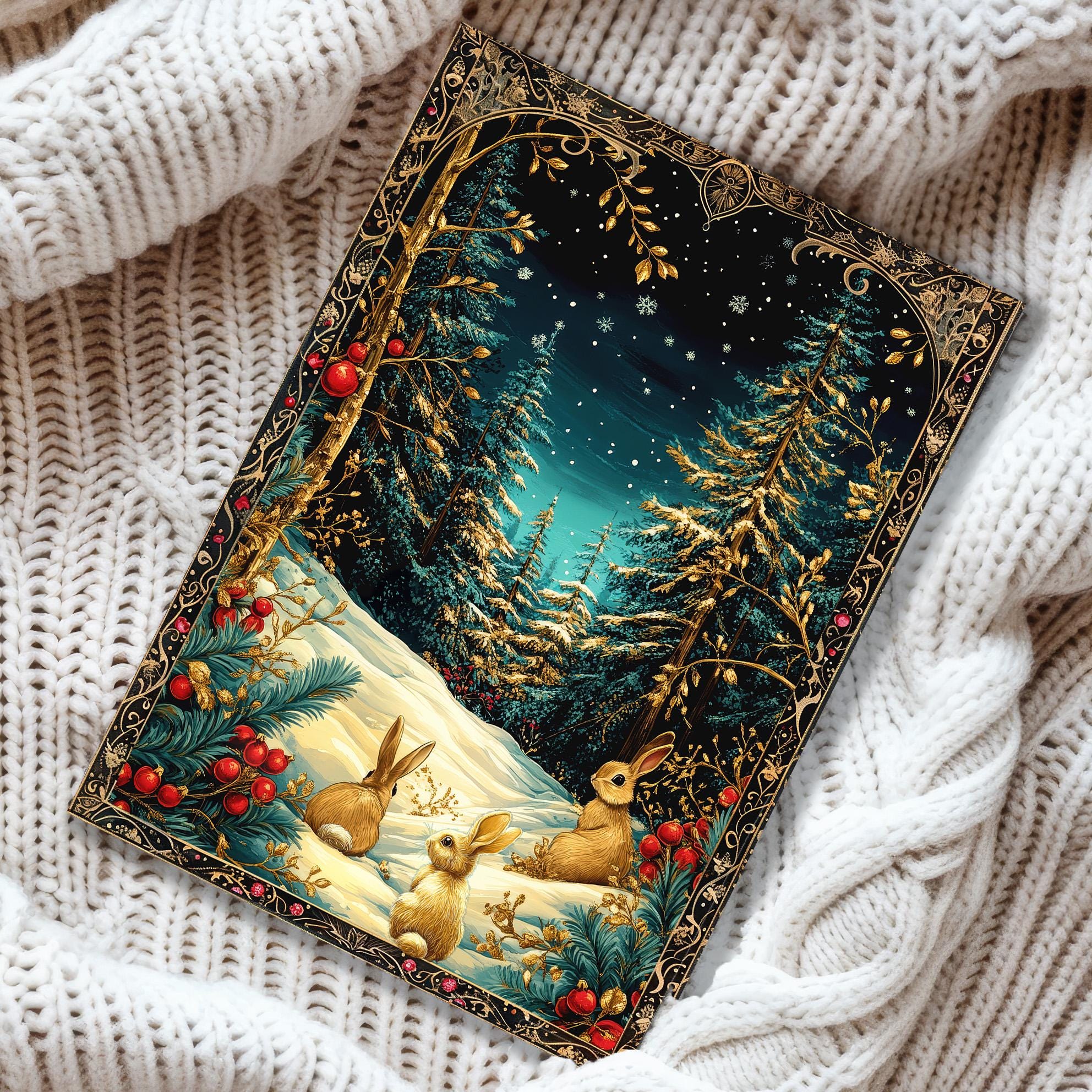 Woodland Christmas Greeting Forest Winter Cards, Magical Wonderland ...