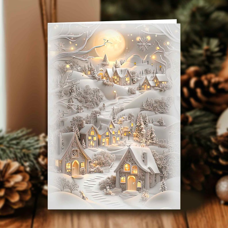 Unique Christmas 2025 Card, Illustrated Holiday Greetings, Original ...