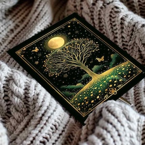 Tree of Life Celestial Moon Art Nouveau Personalised Stationary, Tarot ...