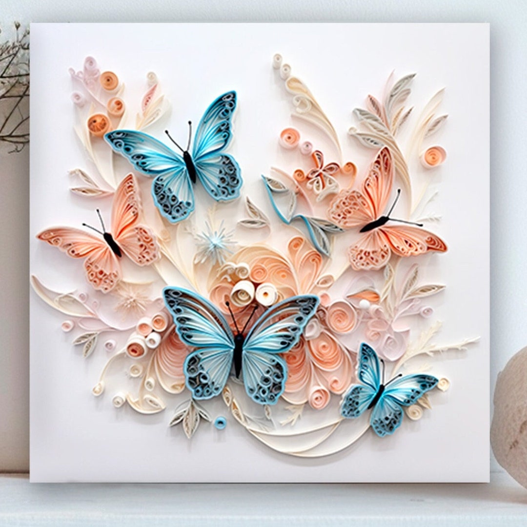 Butterflies Birthday Card, Greeting Card 2D Card With 3D Effect Printed ...