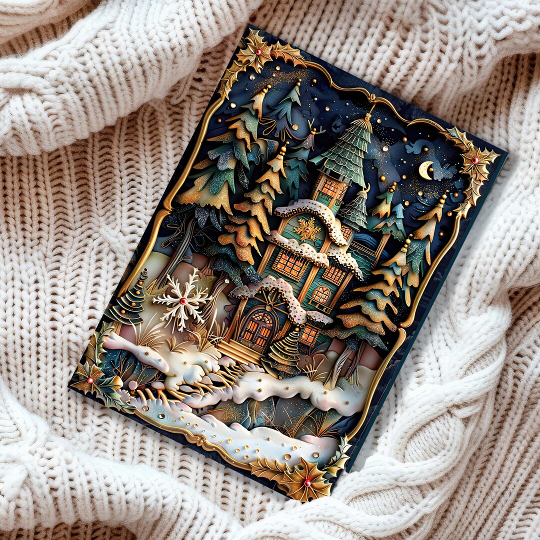 Personalised Christmas Winter Greetings Cards Xmas 2025 Gift, Magical ...