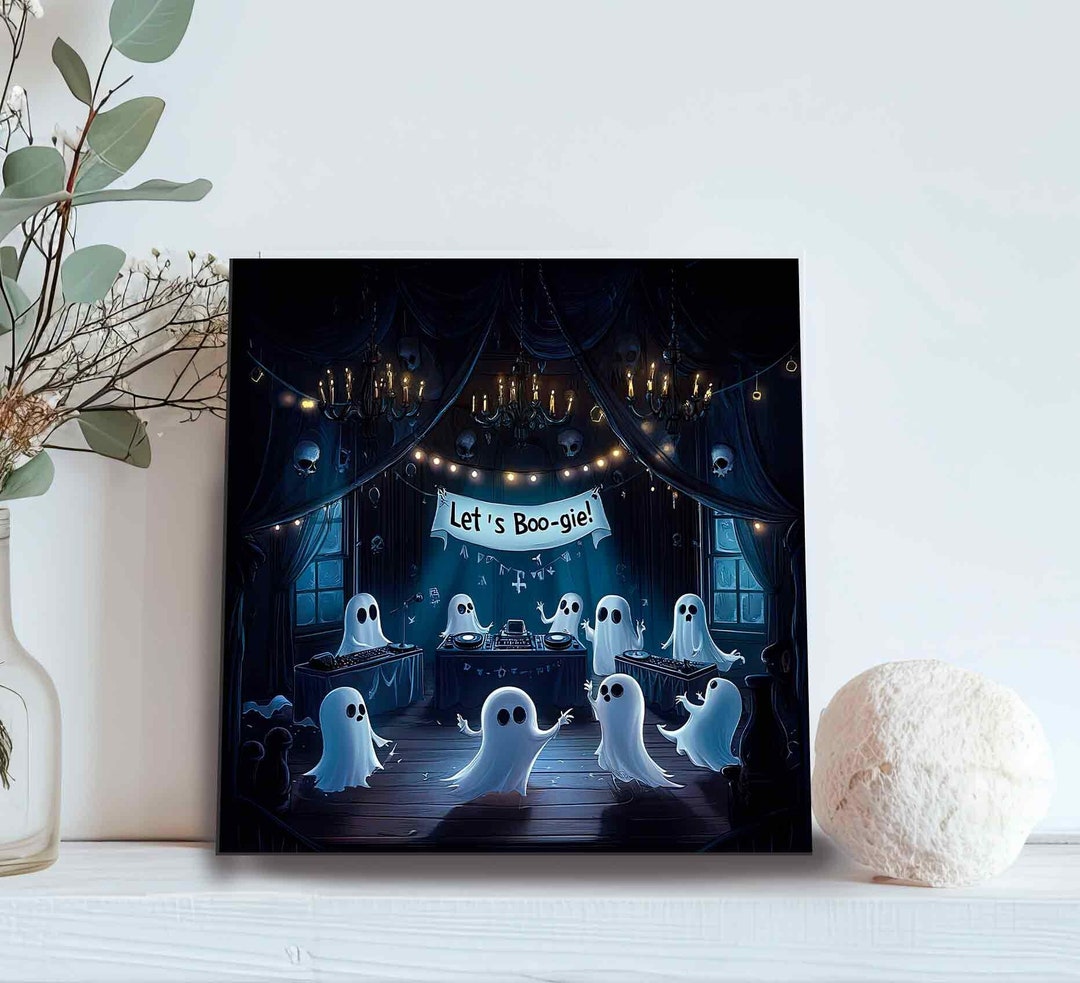 Ghosts Disco Personalised Halloween Illustrated Spooky Greeting Card ...