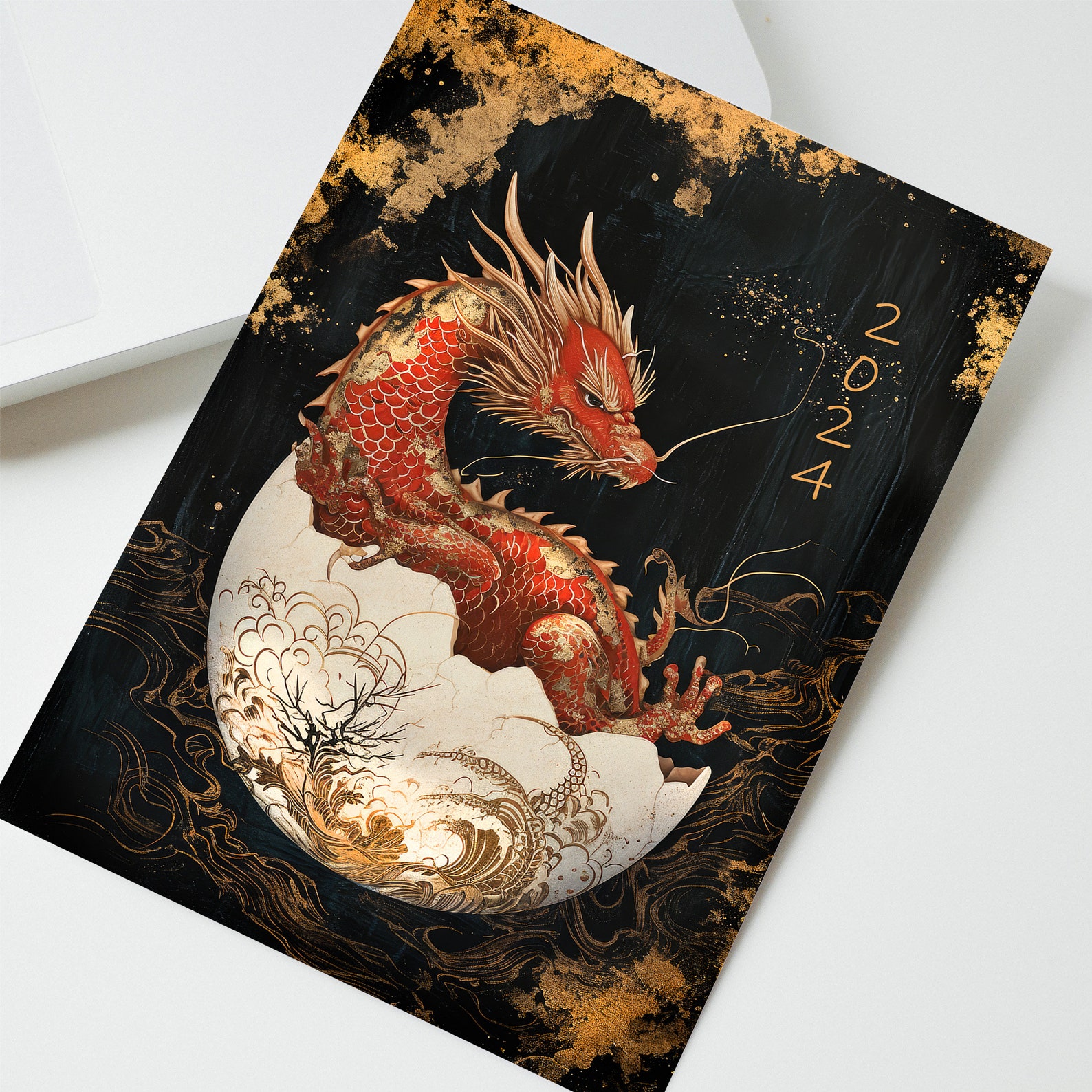 Dragon Egg Hatching Chinese New Year 2024 Card, Lunar New Year 2024 ...