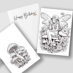 Personalised Coloring Fairy Card, Colour Yourself Greeting Card, Kids ...